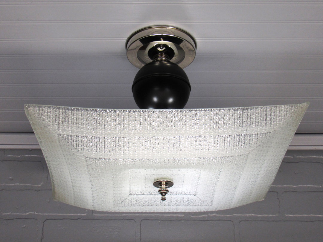Large Vintage Retro MCM Ceiling Light Semi Flush Mount Ceiling - Etsy