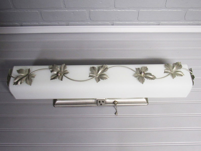 Vintage 1950s Retro Bathroom Vanity Light Mid Century Silver | Etsy