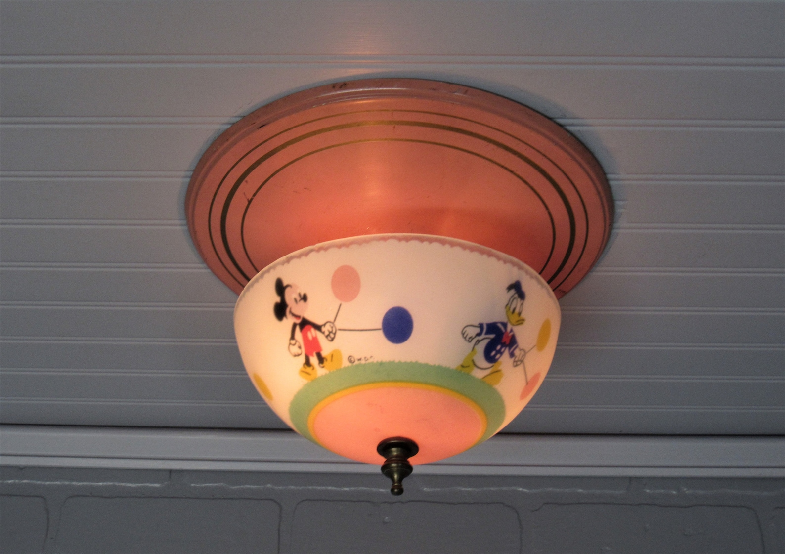 Vintage Mickey Mouse Art Deco Flush Mount Ceiling Light | Etsy