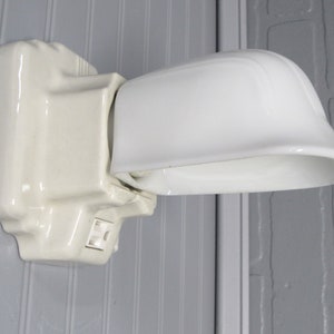 Vintage Art Deco Vanity Light Bathroom Wall Sconce, Porcelain Vanity ...