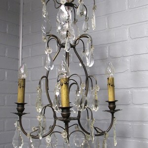Exquisite 1920's Vintage Antique French Bronze Chandelier With Crystal ...