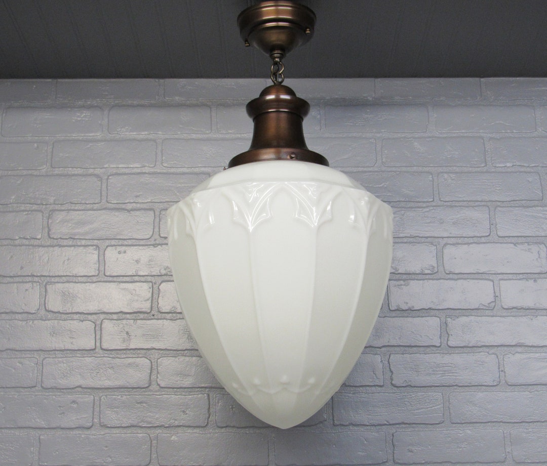 HUGE Vintage 1920's Art Deco Ceiling Light Fixture, 26" Drop, Hall ...