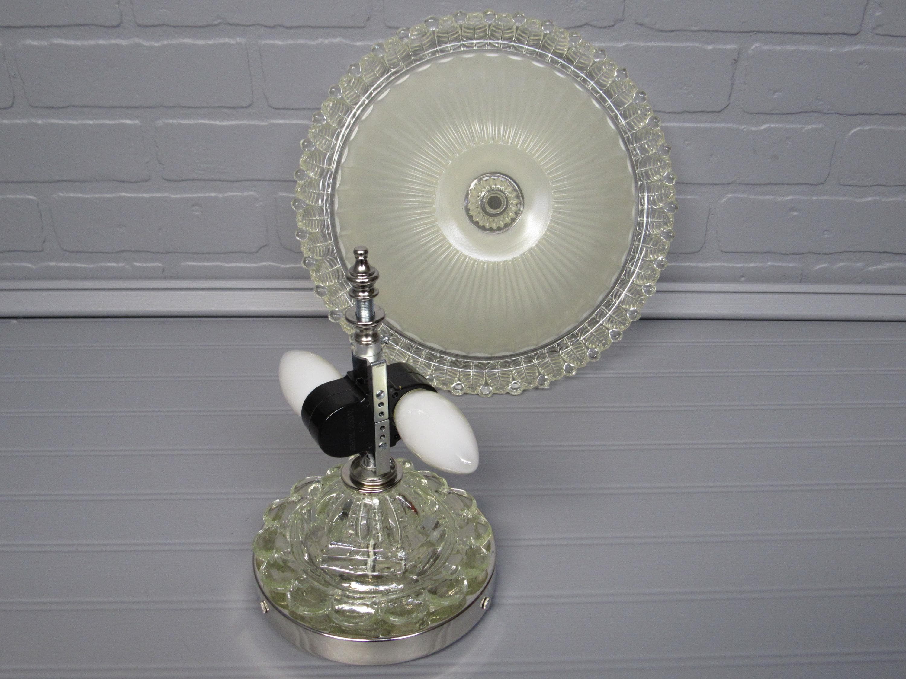 Rare Vintage Art Deco Semi Flush Mount Ceiling Fixture 8 3/4" Long ...