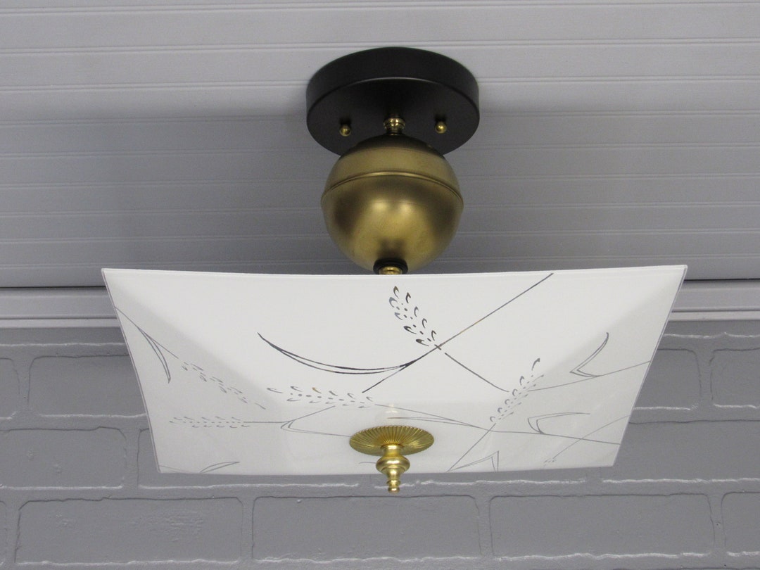 Large Vintage Retro MCM Ceiling Light Semi Flush Mount Ceiling Light ...