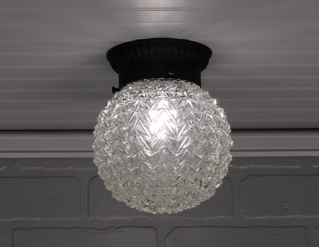 1960's Retro MCM Semi Flush Mount Ceiling Light Fixture 6 Diameter ...