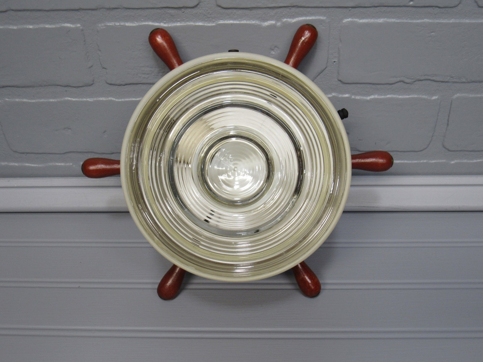 1940's Retro Nautical Flush Mount Ceiling Light Nautical Ship's Wheel ...