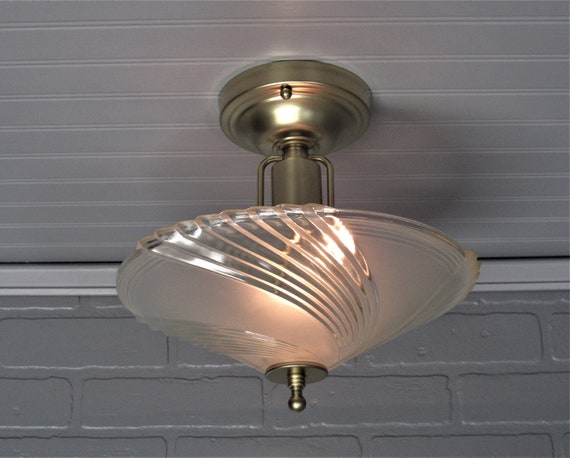 Vintage Retro Art Deco Semi Flush Mount Ceiling Light Fixture - Etsy