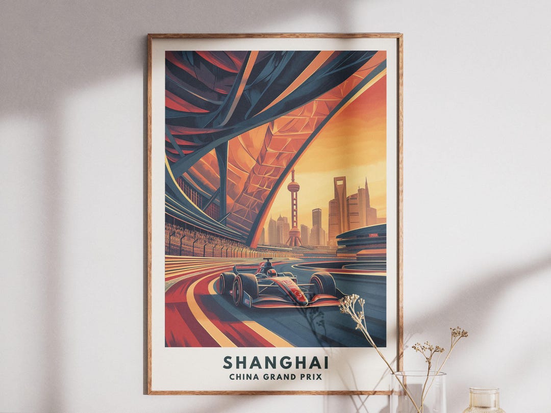 Shanghai Grand Prix Poster - China F1 Print, Shanghai Circuit Print ...
