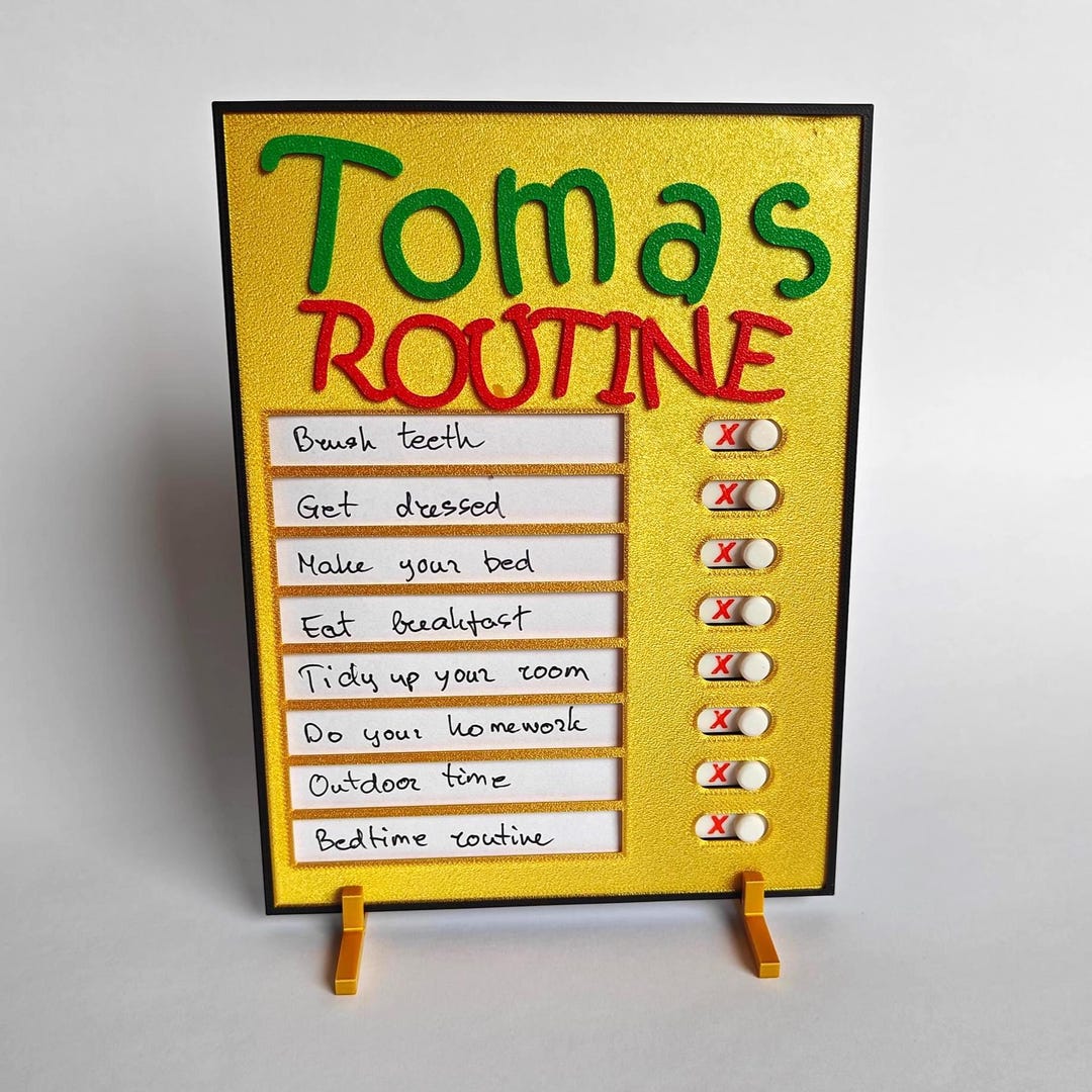 Kids Routine Chart - Magnetic Daily Routine Board for Kids - Morning ...