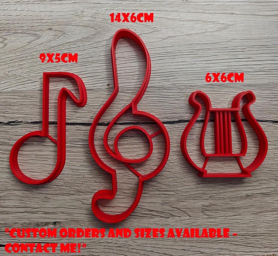 Treble Clef, Music Note & Harp Cookie Cutter Set Music Themed Baking ...