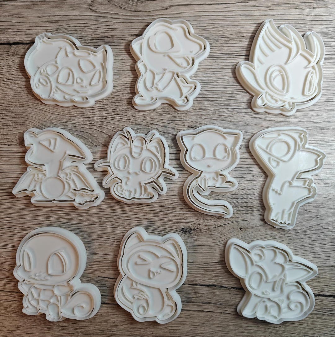 Chibi Pokémon Cookie Cutter & Stamp Set 10 Pcs Squirtle, Charizard ...