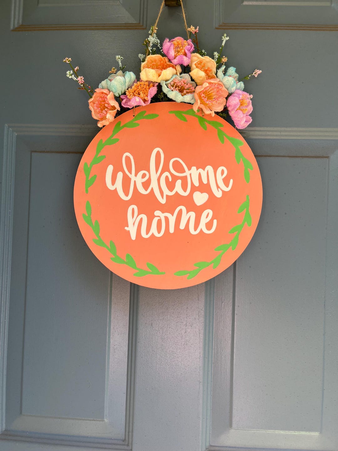 Peach Welcome Home Sign - Etsy