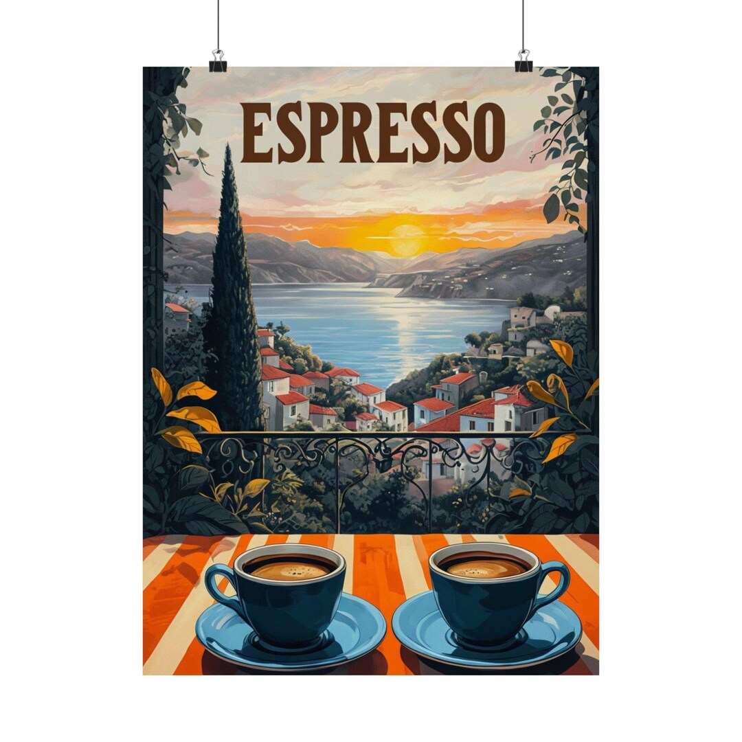 Espresso Coffee Matte Vertical Posters, Vintage Café Decor, Coffee ...