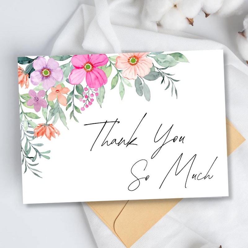 Floral Thank You Cards - Etsy