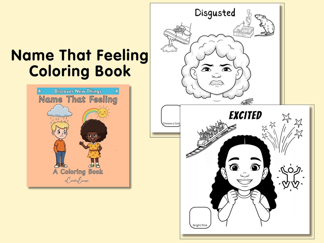 Name That Emotion Coloring Book: Feelings Activity for Kids, Autism ...
