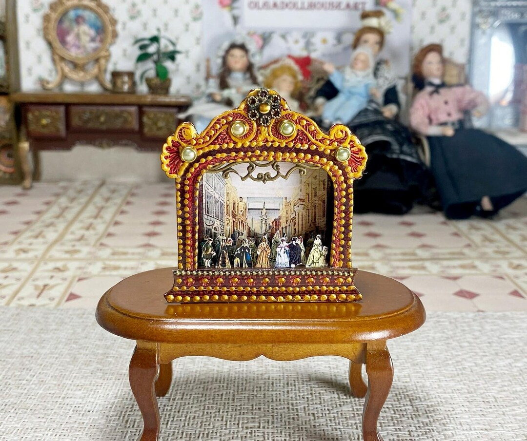 Doll Toy Puppet Theater Stage Vintage Dollhouse Miniature Scale 1:12 ...