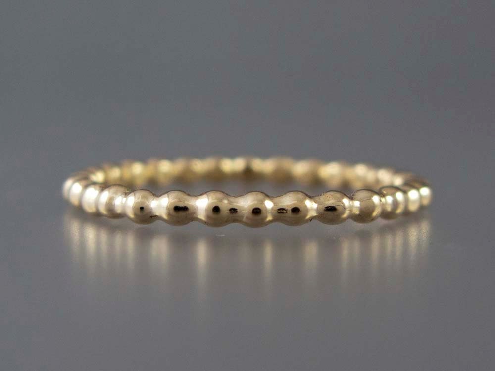 Gold Bubble Ring Round Beaded Wedding Band in Solid 14k | Etsy Gold Bubble Ring Round Beaded Wedding Band in Solid 14k | Etsy
