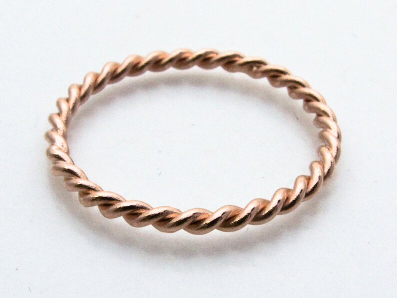 Rose Gold Twist Ring Tiny 1.6mm Twist Ring in Solid 14k Gold - Etsy