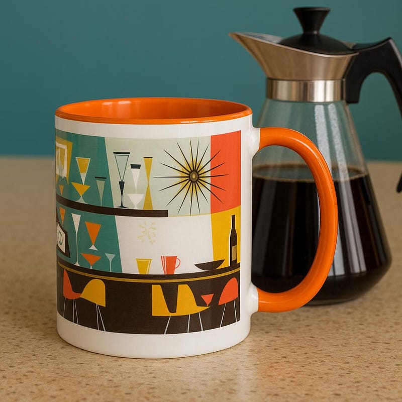 Mid Century Mug - Etsy