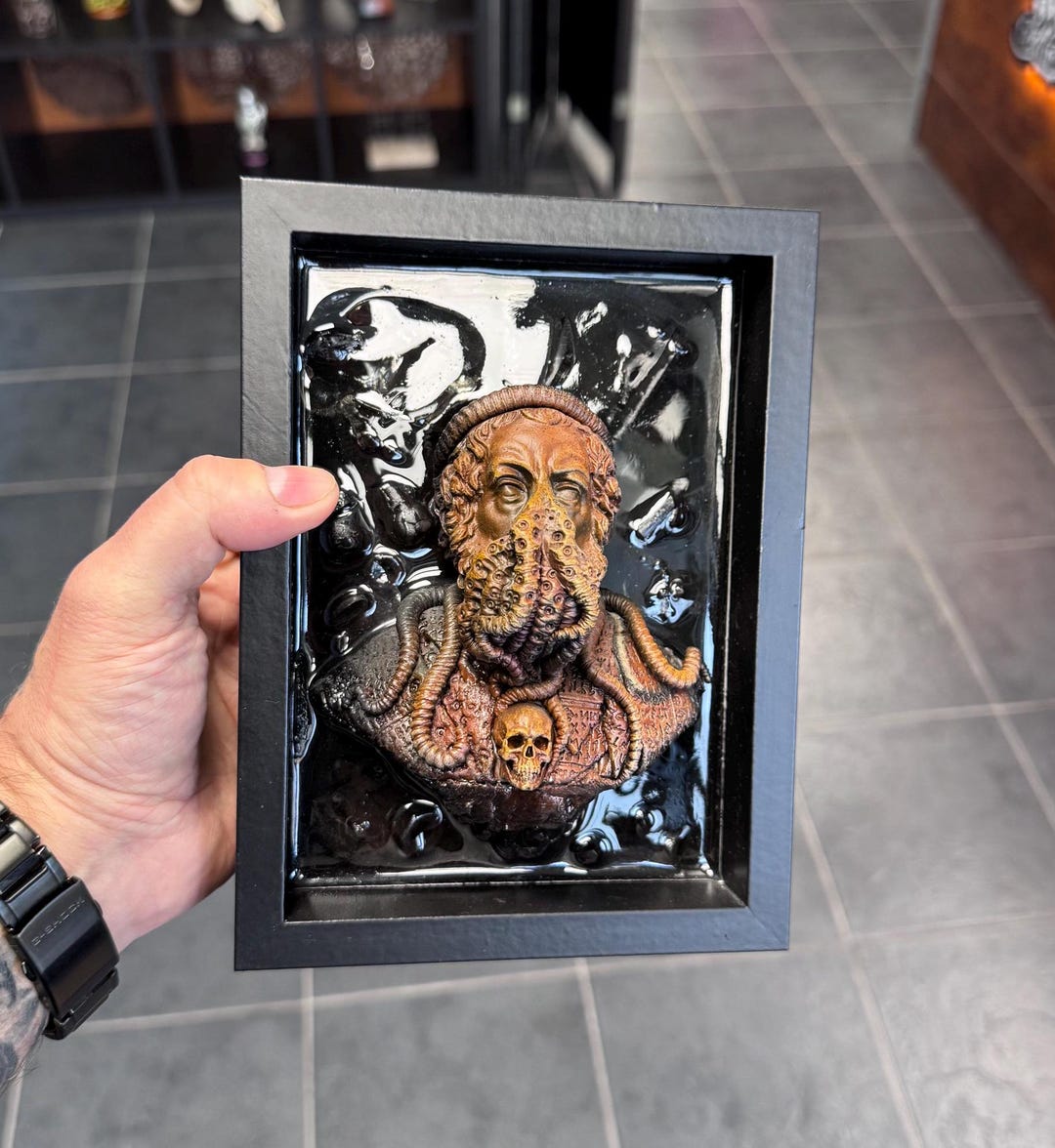 Sculpture of Cthulhu Priest in Wooden Frame / Original - Etsy