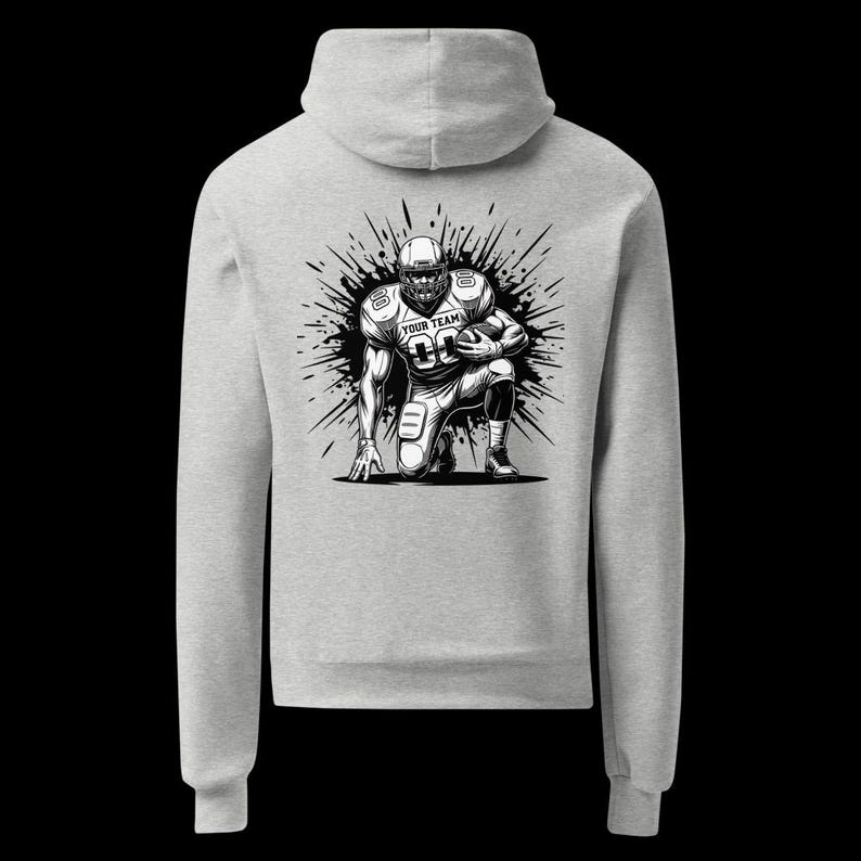 Editable Football Player SVG PNG | Custom Team Grunge Sports Hoodie ...
