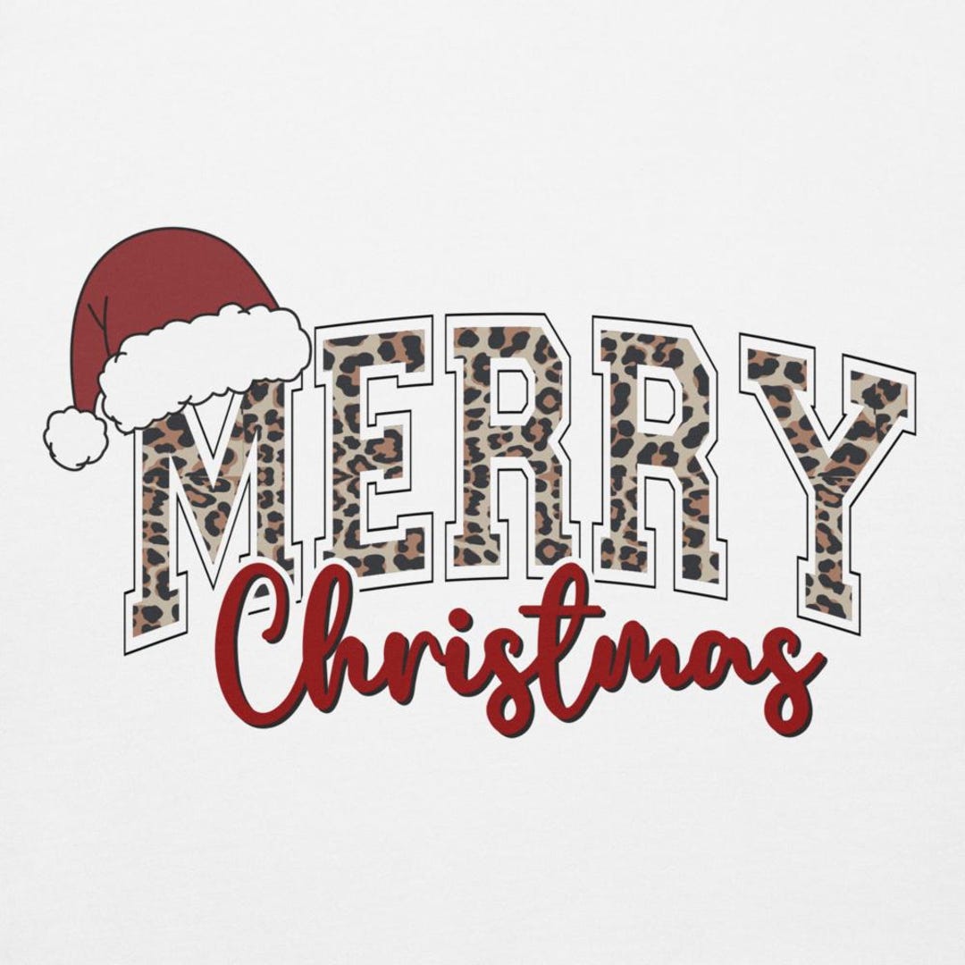 Merry Christmas Leopard Print SVG PNG - Etsy