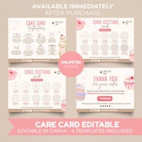 Editable Cake Care Card Template | Customizable Instructions for Cake ...