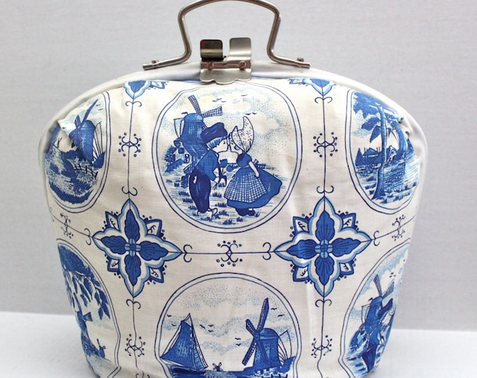 Vintage Teapot Cosy Carrier // Storage Suitcase // Delph Style Fabric ...