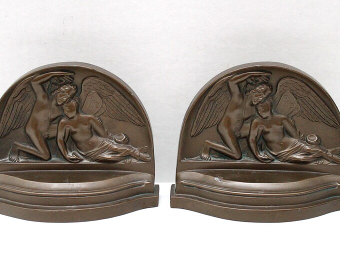 Antique Angel & Fairy Bookends // Art Deco // Bronze - Etsy