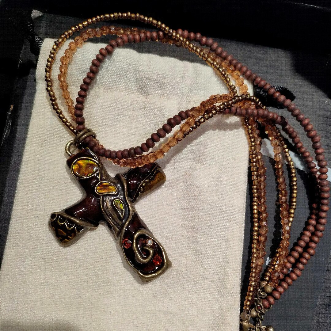 Vintage Style Cross Necklace Women, Cathedral Cross Necklace, Cross ...