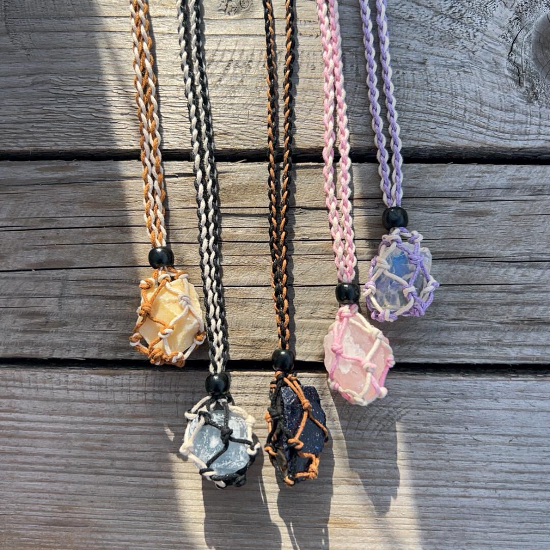 Empty Net Cage Necklace, Two-tone Crystal Necklace Cord, Crystal Net ...