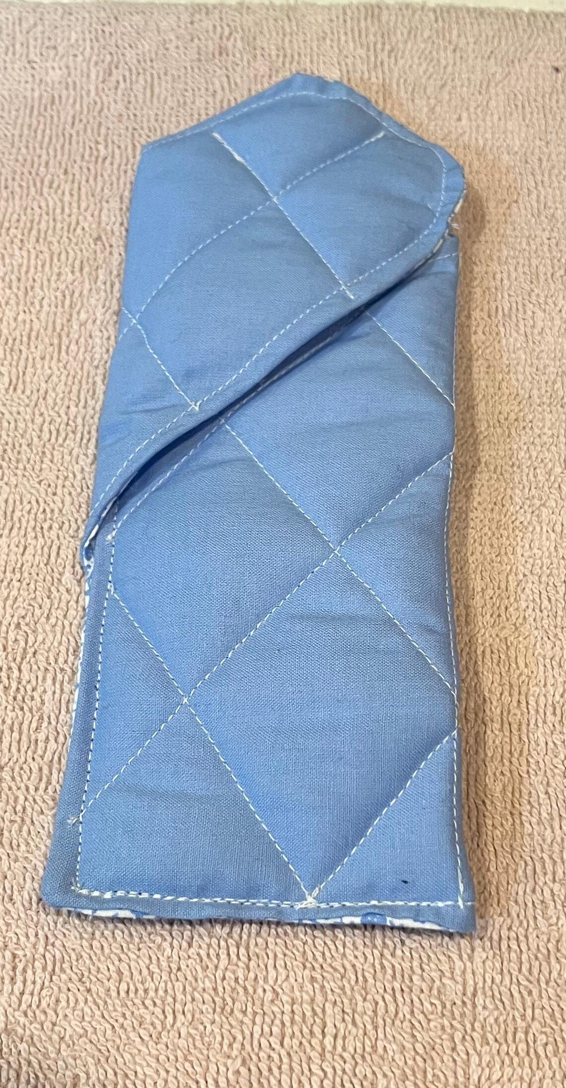 Quilted Eyeglass/tool Case (blue With White Lining) - Etsy