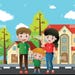 Custom Family Drawing in Front of House - Etsy