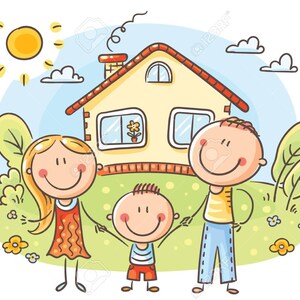 Custom Family Drawing in Front of House - Etsy