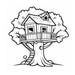 House on a Tree 5 Colouring Pages - Etsy