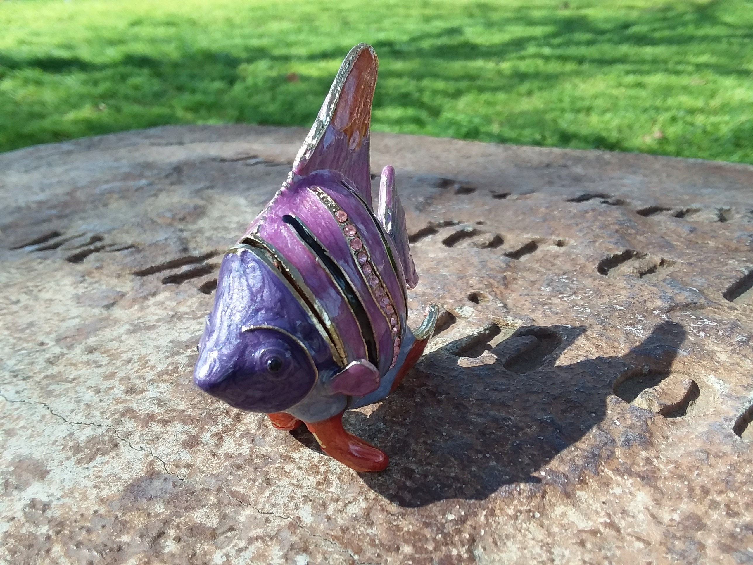 Enamel Trinket Box Collectible Fish Swarovski Crystals - Etsy