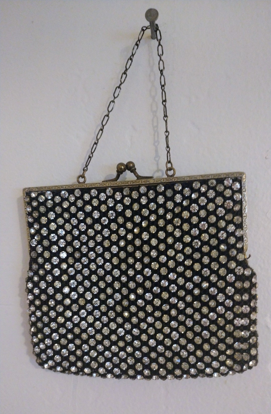 Antique Art Deco Solid Rhinestone Handbag 1920s, 30s Gorgeous - Etsy