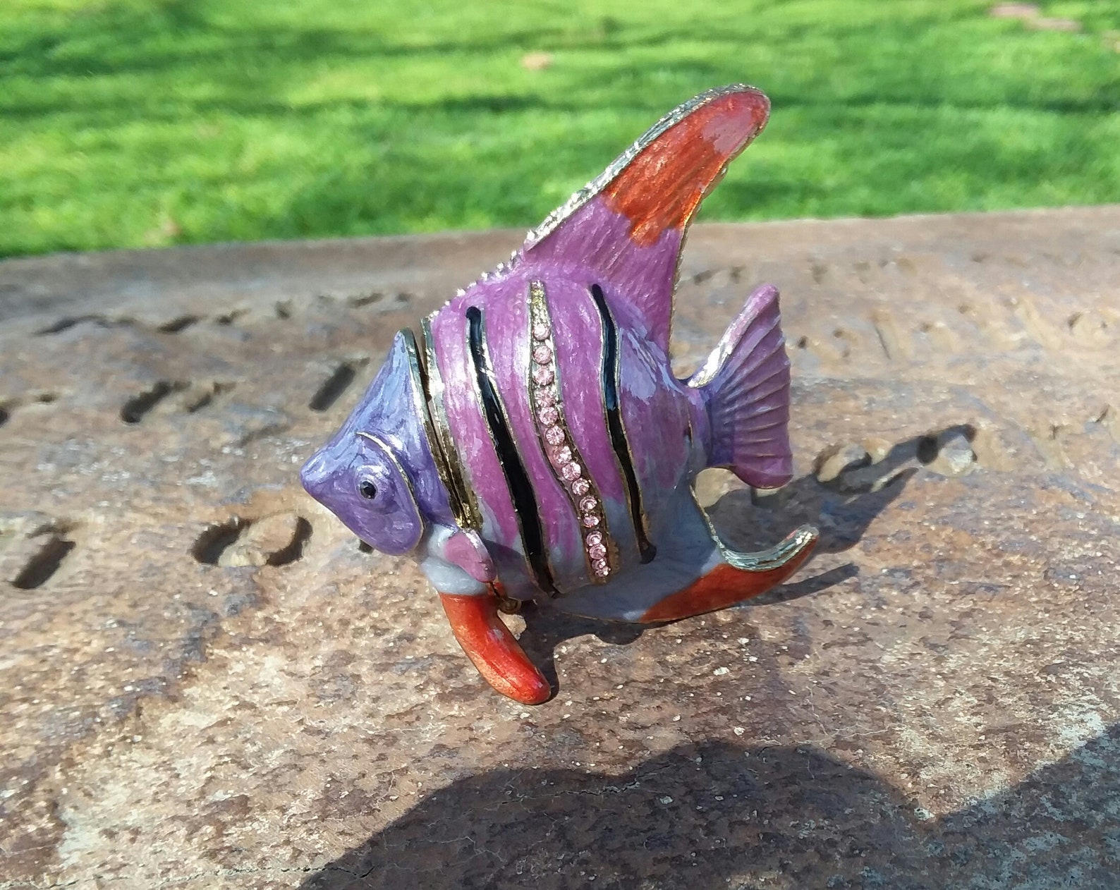 Enamel Trinket Box Collectible Fish Swarovski Crystals - Etsy