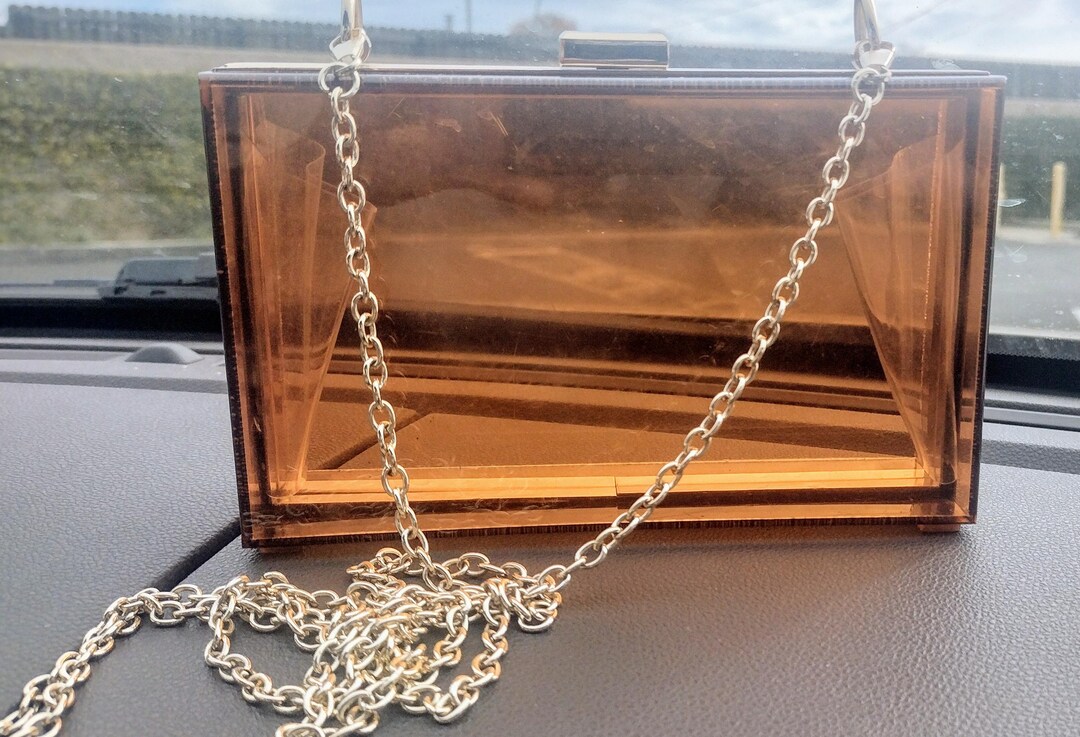 Vintage Clear Acrylic Handbag Pretty Amber Color - Etsy
