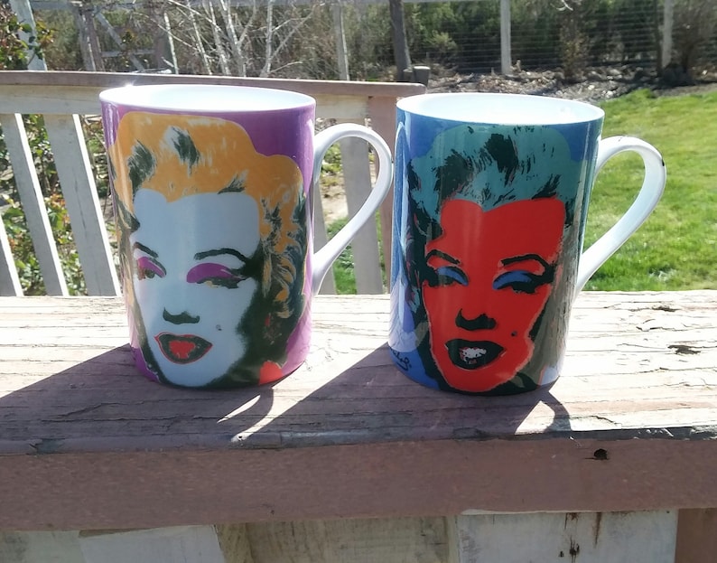 Andy Warhol Marilyn Monroe Block 1997 Coffee Mugs RARE (2 Available) - Etsy