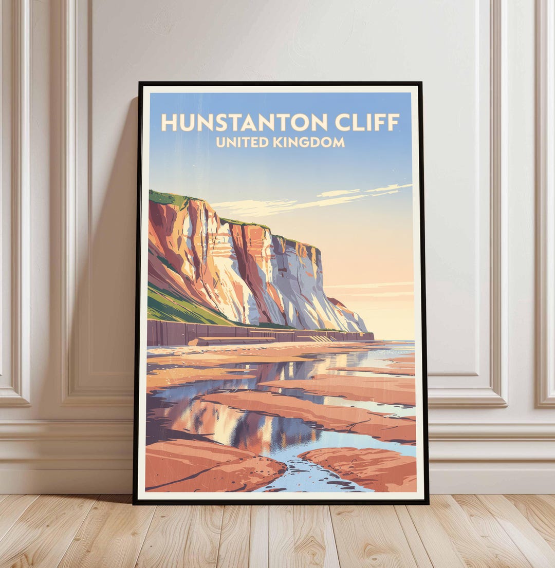 Hunstanton Cliffs Poster, Hunstanton Cliffs Wall Art, Hunstanton Cliffs ...