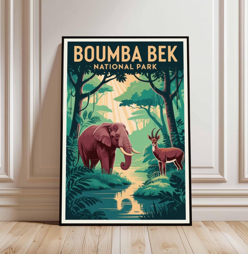 Boumba Bek National Park Poster, Cameroon Rainforest Wall Art, African ...