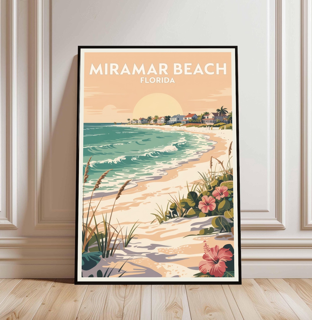 Miramar Beach Poster, Miramar Beach Wall Art, Miramar Beach Print ...