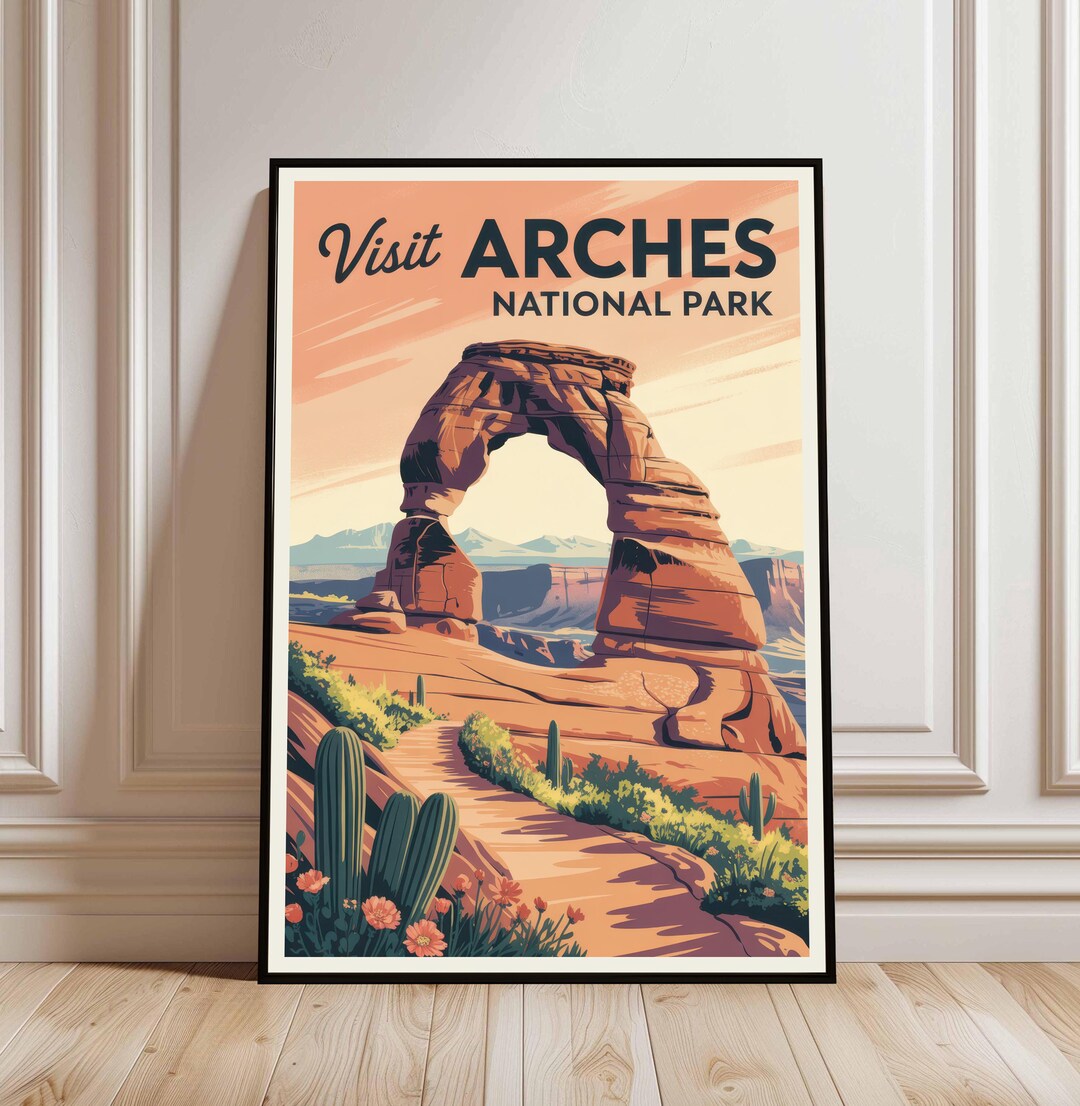 Arches National Park Poster, Arches Travel Poster, Utah Wall Art, Utah ...