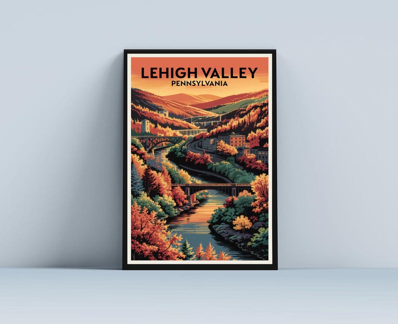 Lehigh Valley Pennsylvania Art Print | Vintage Travel Poster - Etsy
