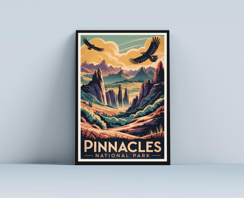 Póster del Parque Nacional Pináculos: Impresión artística de viaje a ...