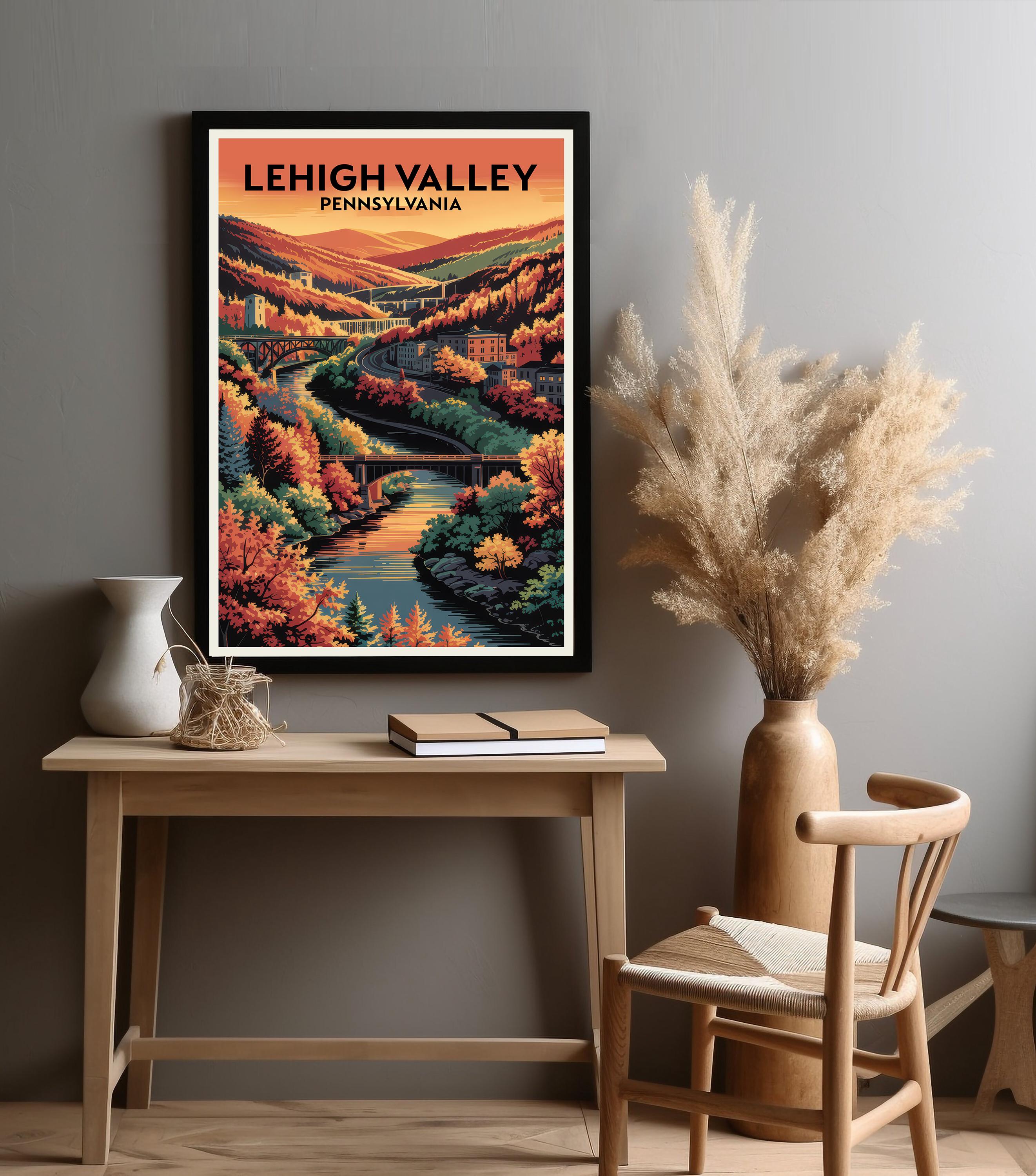 Lehigh Valley Pennsylvania Art Print | Vintage Travel Poster - Etsy