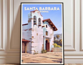 Santa Barbara Travel Poster, Santa Barbara Print, California Poster ...