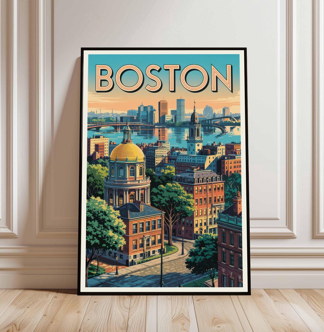 Boston Print, Boston Poster, Boston Travel Poster, Boston Photo, Boston ...