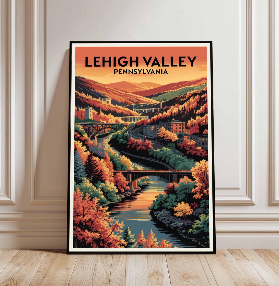 Lehigh Valley Pennsylvania Art Print | Vintage Travel Poster - Etsy